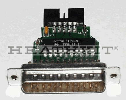 Parallel-port "smart cable" ISP microcontroller programmer accessory k ...